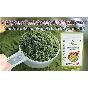 NACHT 7 Daily Super Greens Complete Nutrition Powder | Wheatgrass, Moringa, Stevia, Alfalfa Grass, Barley Grass, Spinach, Amla - 100 GM