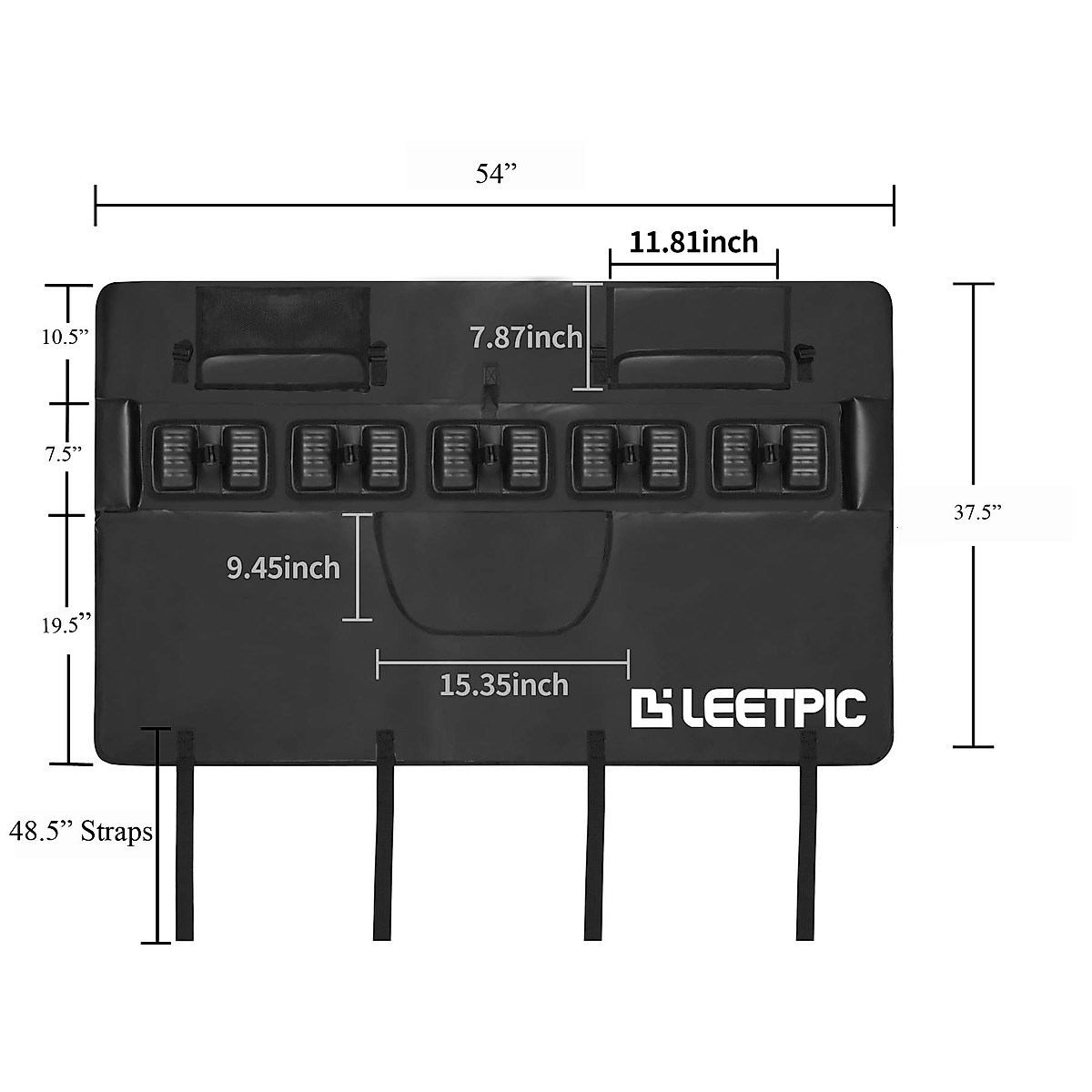 LEETPIC Tailgate Bike Pads for Pickup Truck Tailgate with Secure Bike Frame Straps, Tailgate Protection Pad for Bike and Truck (Classic)