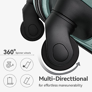 Strenforce 3 Piece Set Suitcase Spinner Wheels ABS Lightweight Luggage Sets with TSA Lock, mint green