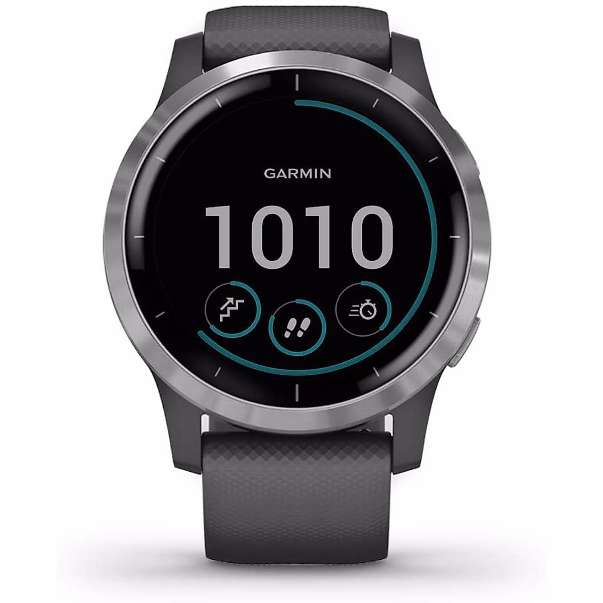 Garmin 010-02174-01 Vivoactive 4, GPS Smartwatch, Features Music, Body Energy Monitoring, Animated Workouts and More, Silver with Gray Band (Refurbished)