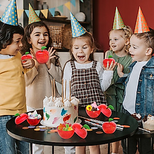 Yuronam 10 Pcs Mini Christmas Apple Container Plastic Filled Bobbing Apple Containers for Valentine, Wedding Decorations, Party Favor