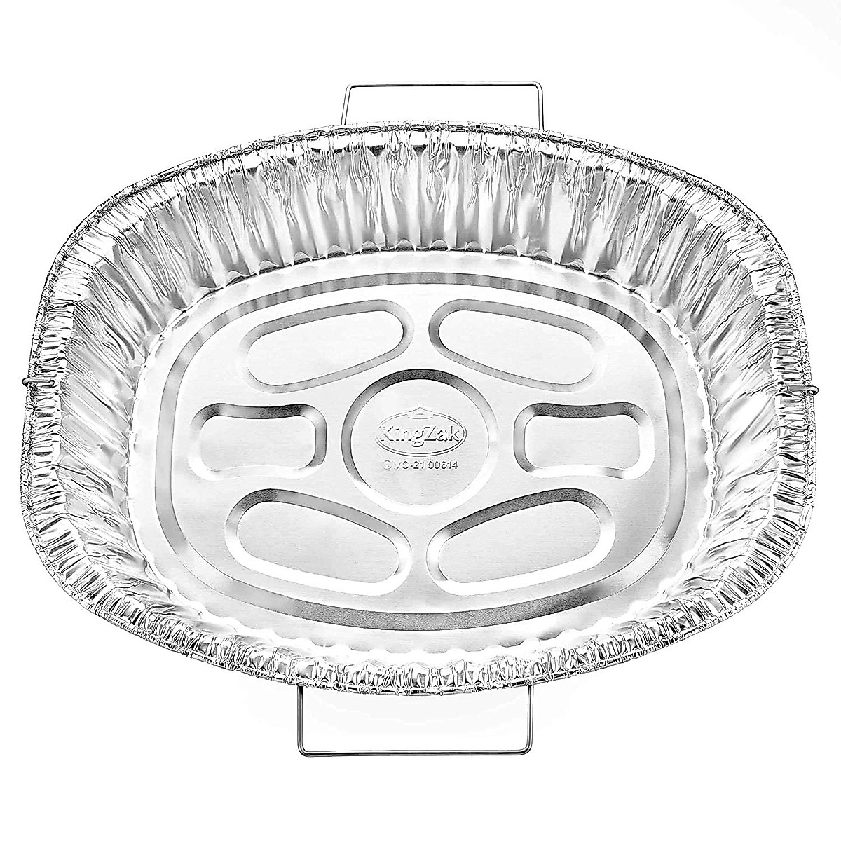 Nicole Fantini Heavy Duty Aluminum Foil Oval Rack Roaster with Handle (10)