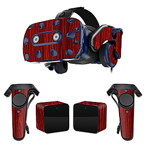 MightySkins Skin Compatible with HTC Vive Pro VR Headset - Cherry Grain | Protective, Durable, and Unique Vinyl Decal wrap Cover | Easy to Apply, Remove, and Change Styles | Made in The USA