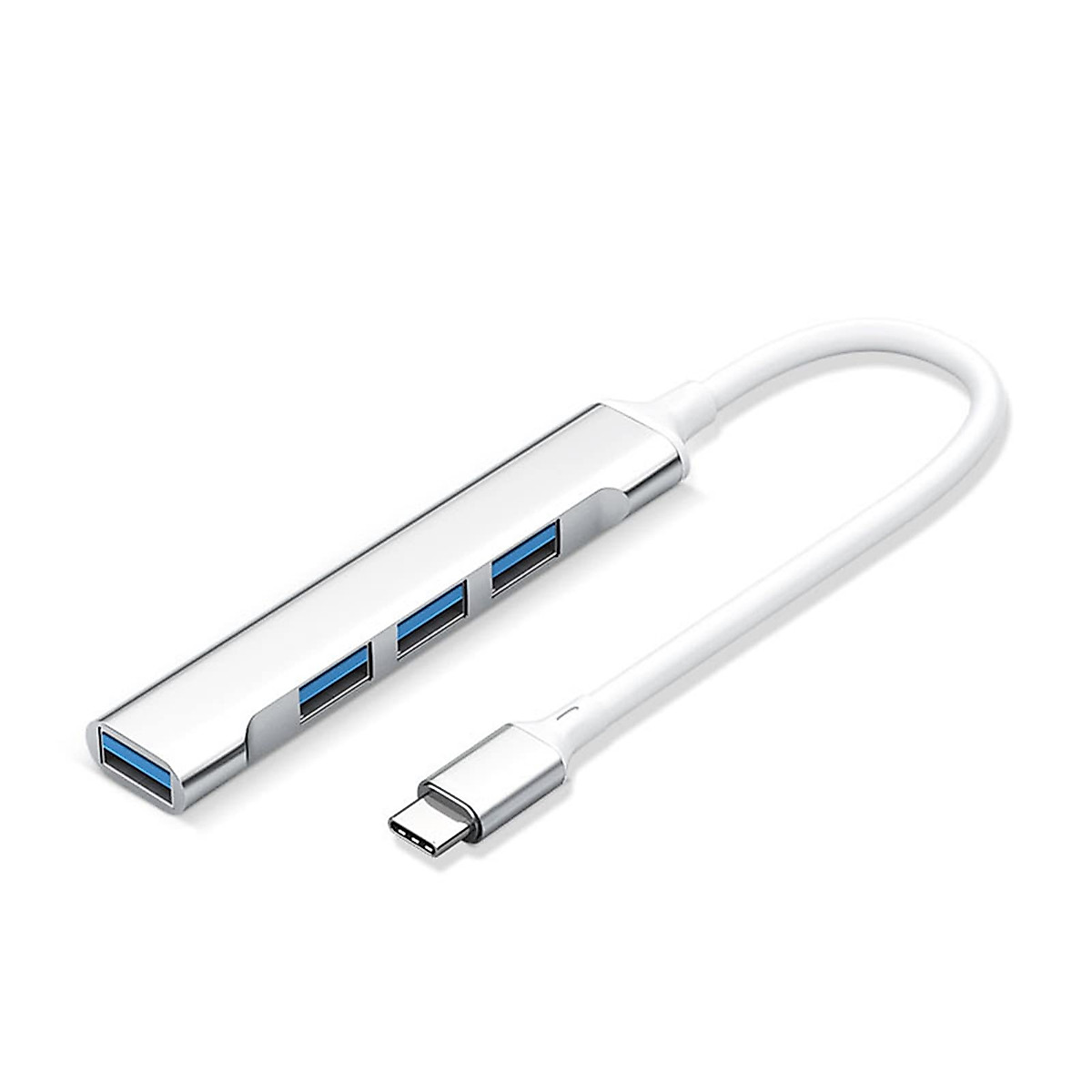 ZTGDUSB Hub 4 in 1 Multifunctional High Speed Driver-Free Fast Heat Dissipation File Transfer Portable Type-C USB 3.0 Docking Station Multi Splitter Adapter PC Accessories Silver A