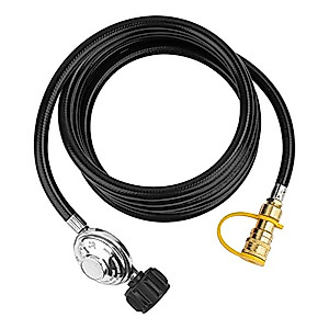 ArrogantF F271803 12ft Heater Propane Hose Compatible with Mr. Heater Big Buddy Heater with Regulator for Mr.Heater Hose to 5-20 LB Propane Tank 3/8”Quick Connect Disconnect Fitting to QCC1 Connection