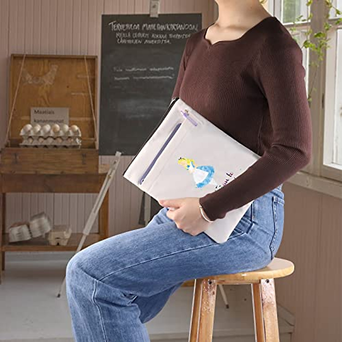 Alice Movie Merchandise Book Sleeve Alice Lovers Book Cover Alice Fairytale Gift Bookworm Gift Wonderland Gift for Alice Fandom (AliceSheBegan-BS)