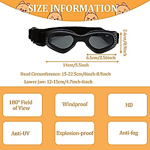 Pet Dog Helmet and Dog Goggles for Small and Medium Dog Playing Outdoor with Adjustable Belt Windproof Snowproof Eye Head Protection(Cool Style)