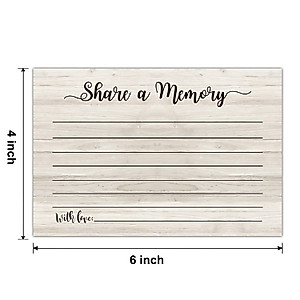 Share a Memory Cards, 50 Cards, Memory Card for Celebration of Life, Graduation, Wedding, Retirement, Going Away Party, 4 x 6 inch, Wood grain