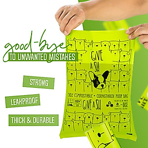 100% Certified Home Compostable Dog Poop Bags - 10% to Charity - ASTM D6400 & EN 13432 Compliant Dog Waste Bags - 240 Bags - 16 Rolls of Plant Based Compostable Poop Bags - Thick Doggie Poop Bags