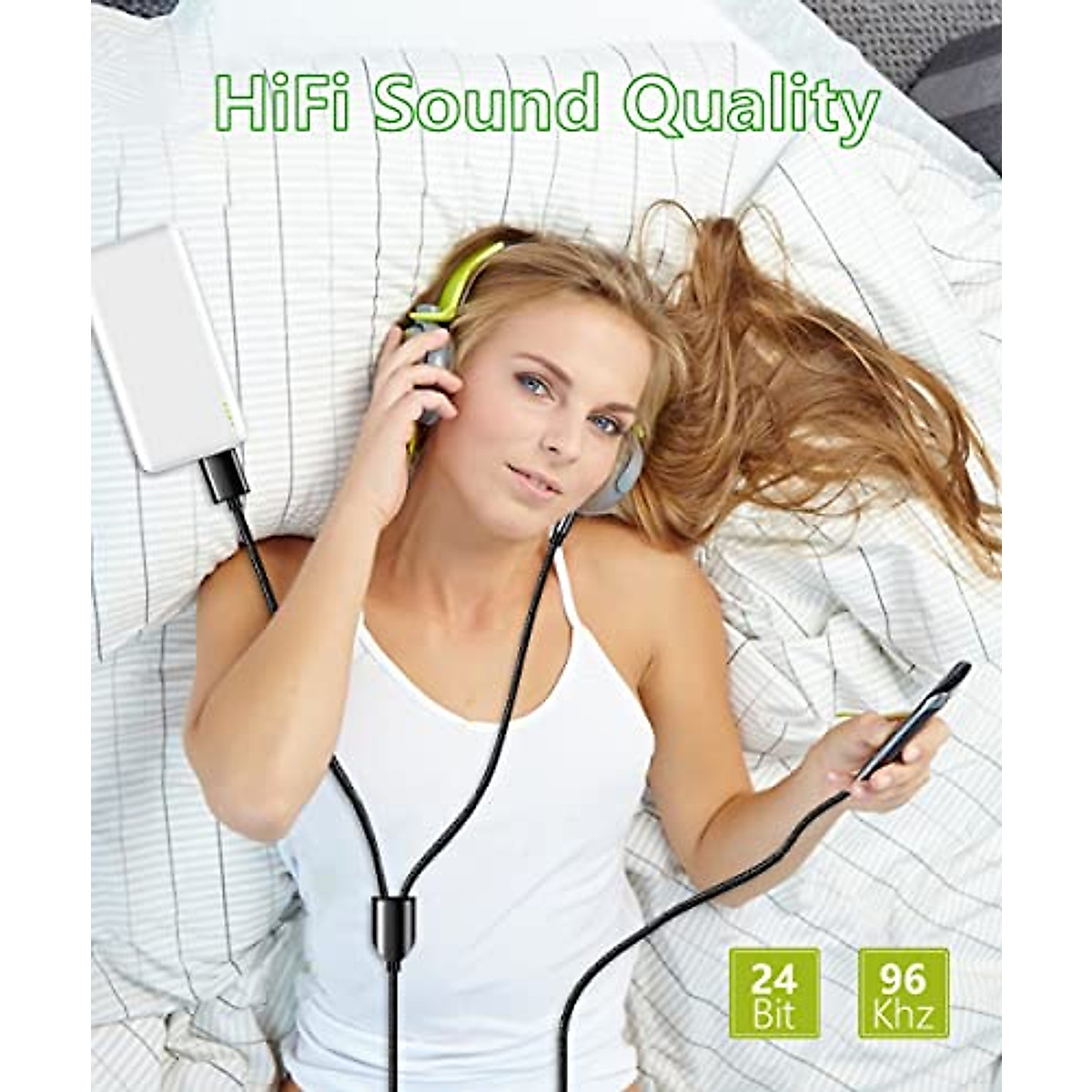 USB C to 3.5mm Car Aux Cable, 2 in 1 USB C to 3.5mm Car Stereo Aux Headphone Jack Cable with USB C Charging Compatible with Samsung Galaxy S23/S22 Ultra/S21/S21FE/Note 20, Google Pixel 7/7Pro/6/5/4/3