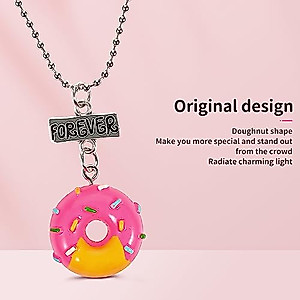 NUOBESTY Friendship Bracelets 3 Pcs Best Friend Necklaces Donuts Ice Cream Pendant Friendship BFF Necklaces for 3 Girls Birthday Friends Sisters Jewlery Gifts (Best Friend Forever) Girl Toys