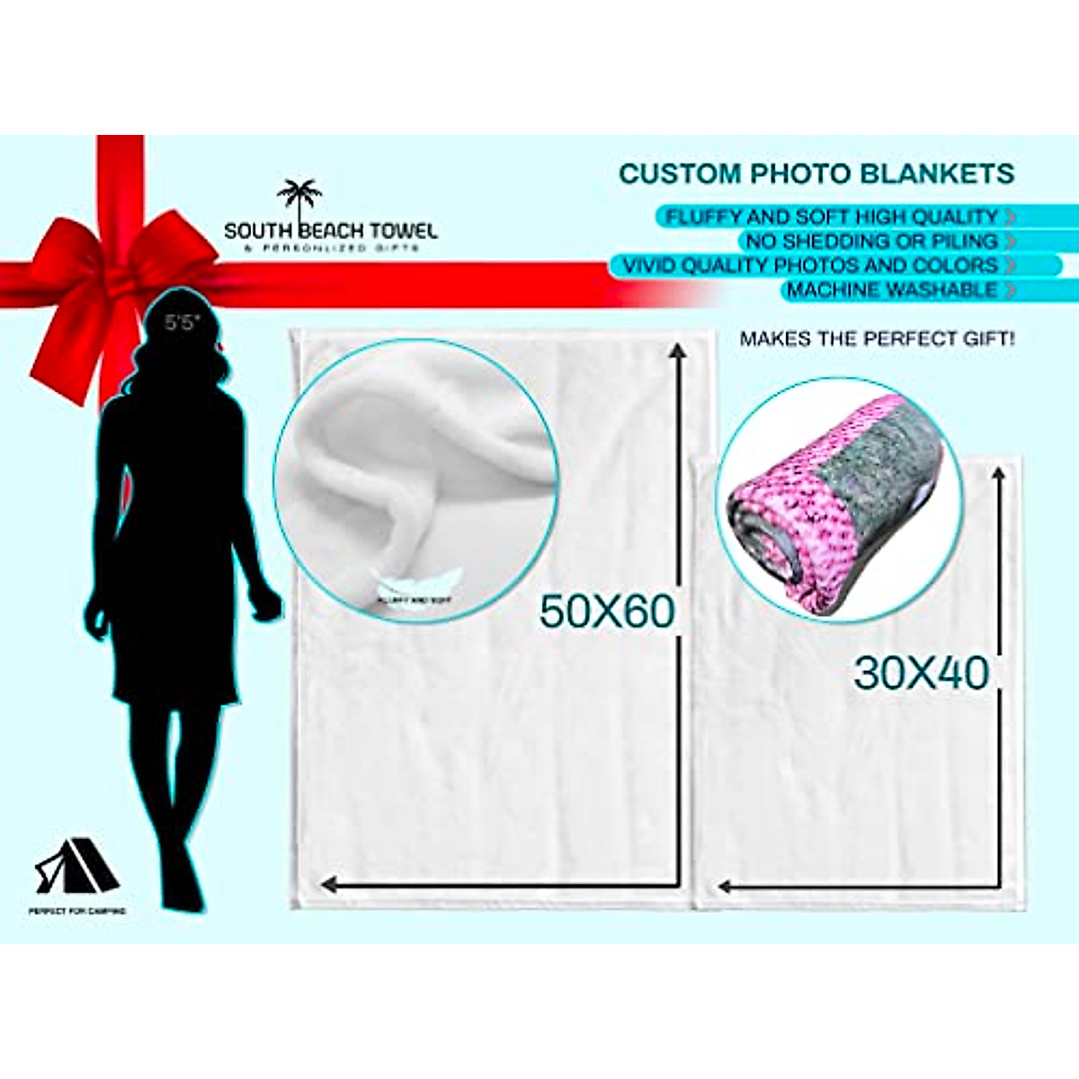 Customized Blankets with Photos – Personalized Photo Blankets for Family, Birthday, Anniversary – Soft Fleece Picture Collage Blanket (Best Dad Ever)