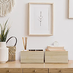 Sorbus Unfinished Wood Crates - Organizer Bins, Wooden Box for Pantry Organizer Storage, Closet, Arts & Crafts, Cabinet Organizers, Containers for Organizing (2 Pack)