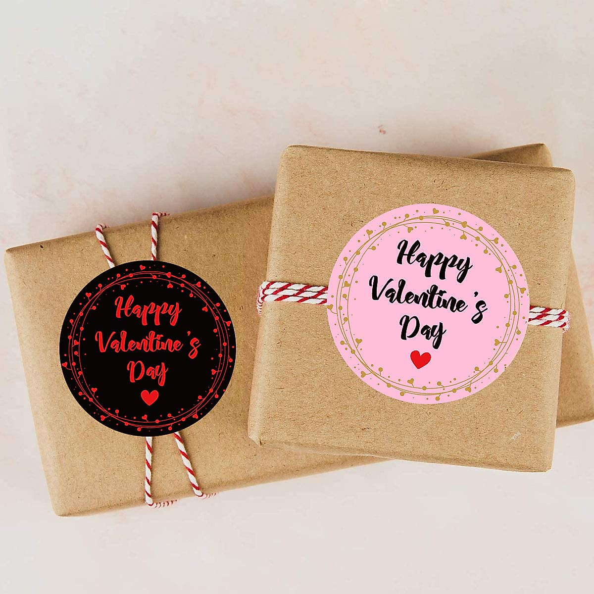 Valentine's Day Heart Stickers - Sweet Red Heart Design for Valentine Gift Wrap - 2 Inches 500 Total Labels