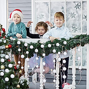 50 Pieces Valentines Pom Poms Craft Pompom Balls Pom Pom Balls Fake Snowballs Fuzzy Balls Pompom Puff Balls for Kids Art DIY Creative Valentine's Day Crafts Decorations (White, Multi Size)