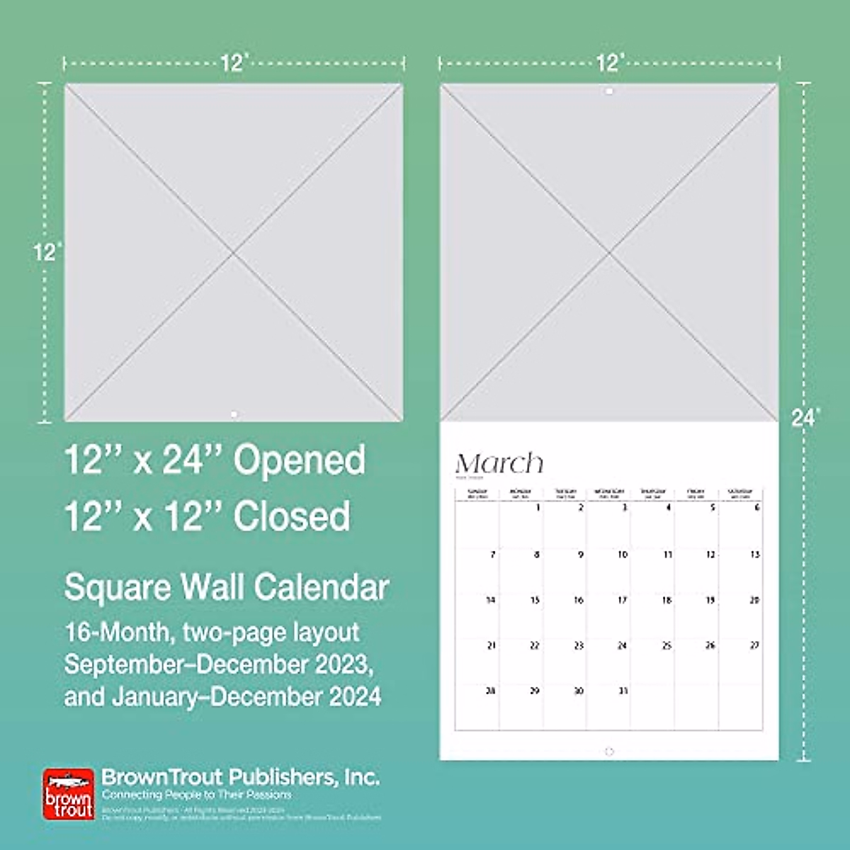 Miniature Schnauzers | 2024 12 x 24 Inch Monthly Square Wall Calendar | BrownTrout | Animals Small Dog Breeds