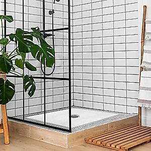 Shower Mat Non Slip,Soft Bath Mat with Drain,Quick Drying PVC Loofah Bathtub Mat for Bathroom,Without Suction Cups,24 x 24 Inch (White)