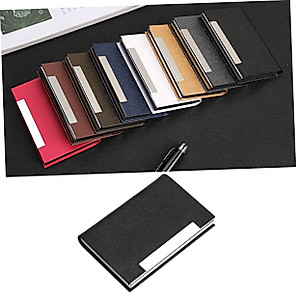 Tofficu 3pcs Business Wallet Name Holder Stainless Steel Case Holder for Business
