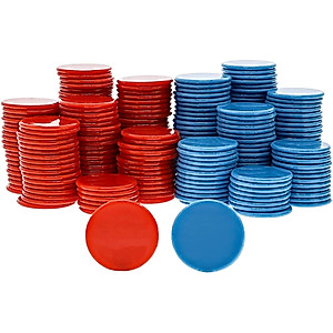 Juvale Plastic Counting Chips for Math, Bingo, Poker (2 Colors, 1 in, 250 Pieces)