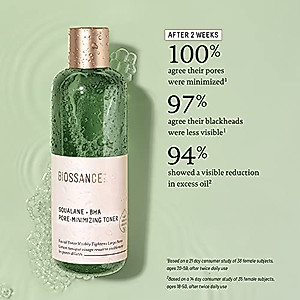 Biossance Squalane + BHA Pore Minimizing Toner. Get Visibly Clearer, Smaller-Looking Pores. Gently Exfoliates and Hydrates for Smooth, Refreshed Skin (4.5 fl oz)