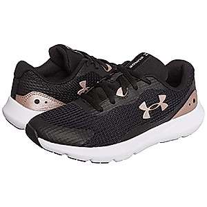 Under Armour Women's Surge 3 Sneaker, Black, 7.5