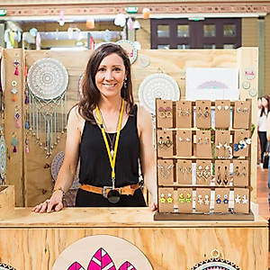 ZYP Earring Display Stand, Wood Organizer for Retail Store, Portable Table Displays for Jewelry Storage, Ideal for Home or Business