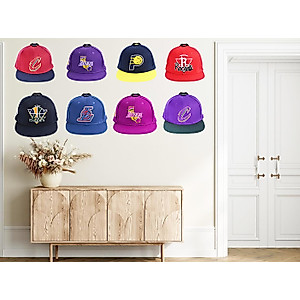 Lrgkcne Adhesive Hat Rack for Wall Baseball Caps, 16 Pack Hooks for Hats, Strong Hold hat Wall Organizer, Minimalist hat Display Rack, No Drilling Hat Racks for Door,Bedroom,Closet Black