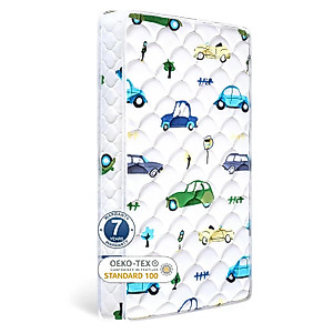 Tiankehan Premium Foam Baby Crib Mattress & Toddler Mattress–Breathable- 52" x 27.6" x 5", Non-Toxic-Fafety-7 Year Warranty, Medium Firm Toddler Mattress Fits Standard Full-Size Crib and Toddler Beds