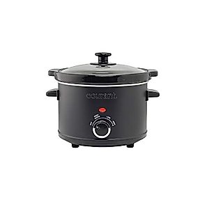 Courant Slow Cooker 2.5 Quart Crock, with Easy Cooking Options, Dishwasher Safe Pot and Glass Lid, Matte Black