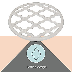 Cast Iron Kitchen Pantry Ware Bundle (3-Piece Set) White | Includes Napkin Holder, 2 Trivets for Hot Pots and Pans | Lattice Collection | by Home Basics