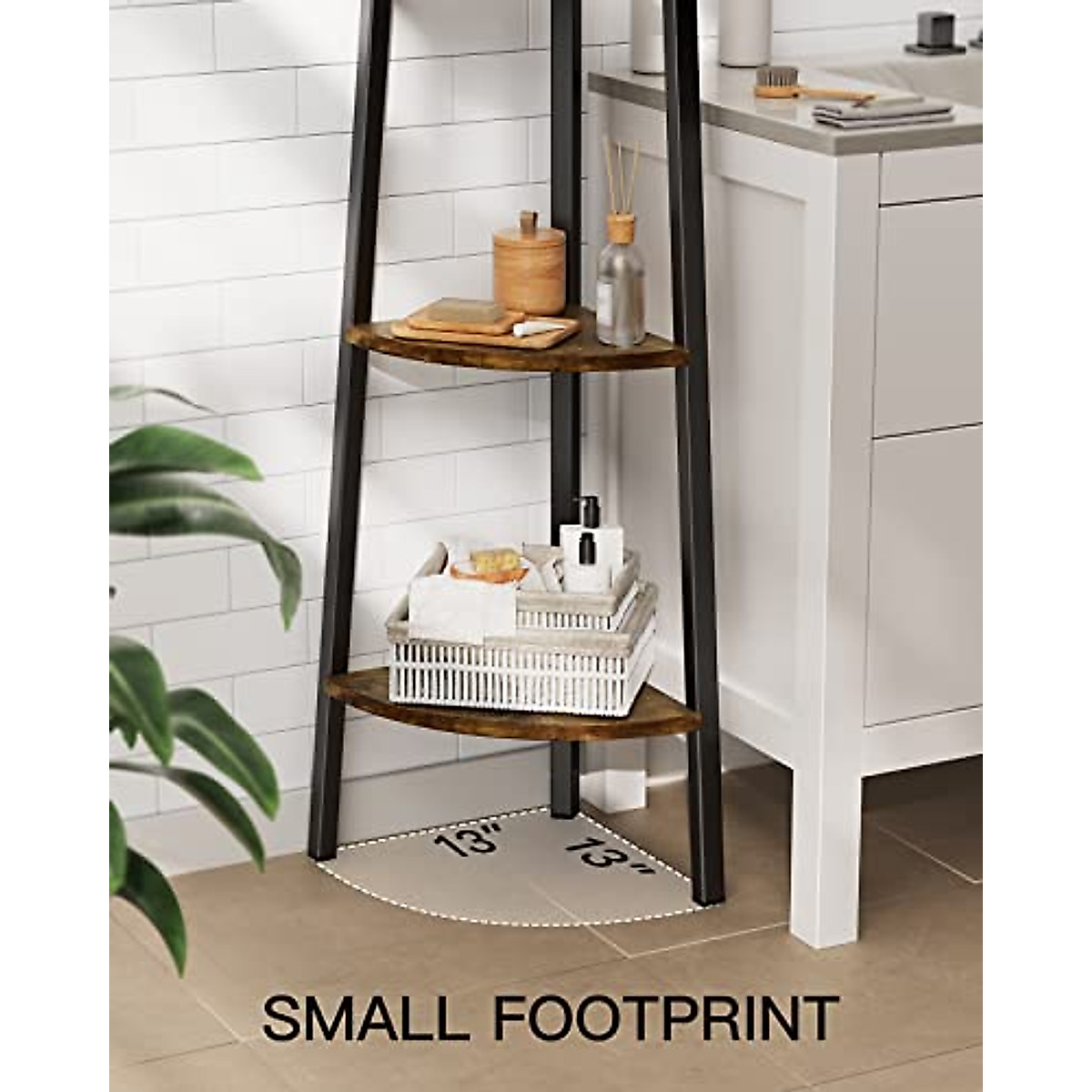 Pipishell 4 Tier Corner Shelf & 4 Tier Standing Bookshelf