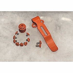 Flat Orange Stainless Screws Axis Bar Pocket Clip For Benchmade 535 Bugout Knife
