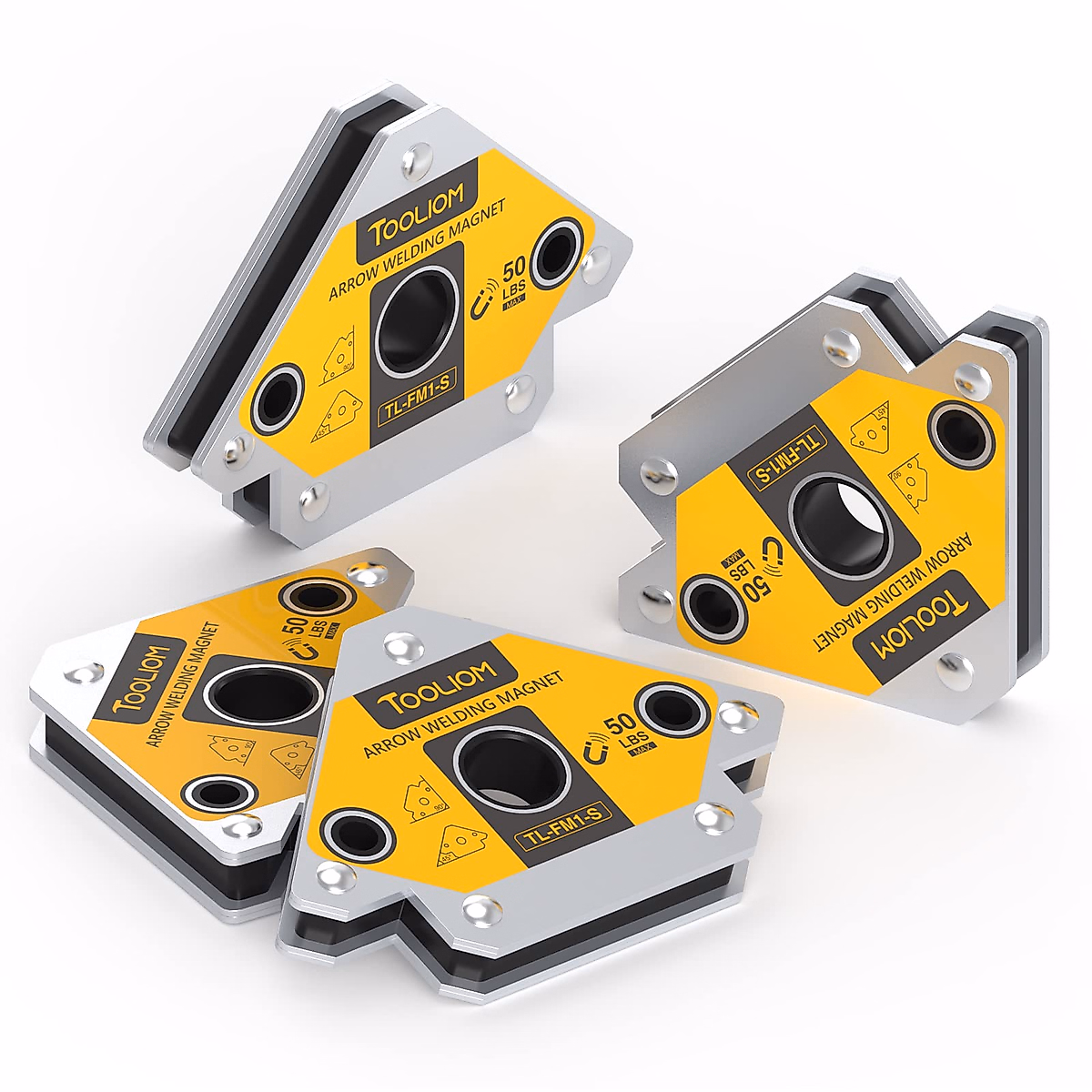 TOOLIOM Arrow Welding Magnets 4pcs 50 LB Strong Hold Magnetic Welding Holder Welder Magnet Set Welding Accessories