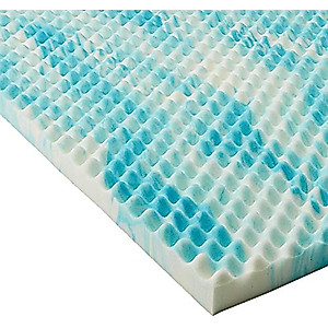 Linenspa 3 Inch Convoluted Gel Swirl Memory Foam Mattress Topper - Promotes Airflow - Relieves Pressure Points - Queen