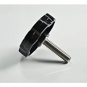 1/4"-20 x 3/4" Thumb Screw Stainless Steel Standard/Coarse Threads Clamping Rosette Knobs Black - Made in The USA (2)