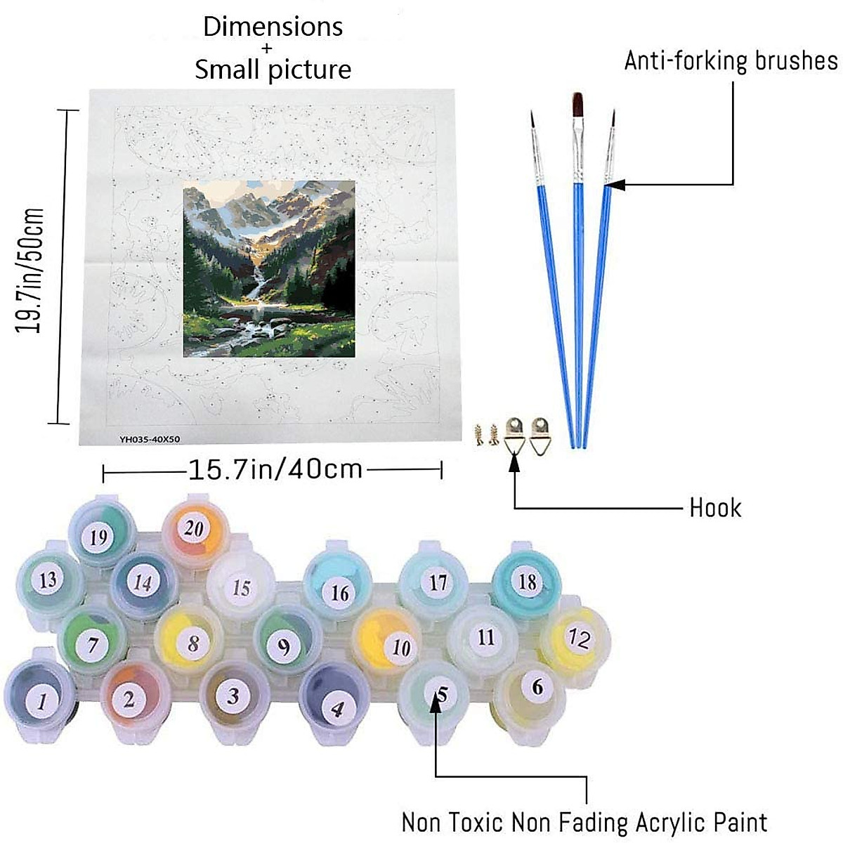 eniref Paint by Numbers for Adults, Drawing On Canvas Paintwork with Paintbrushes Acrylic Paints,Without Frame DIY Succulent Plants Oil Painting for Home Wall Decoration16x20 Inch