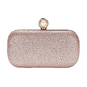 Mulian LilY M106 Glitter Clutch Purse For Women Sparkly evening bags Prom Party Handbag Rose Gold