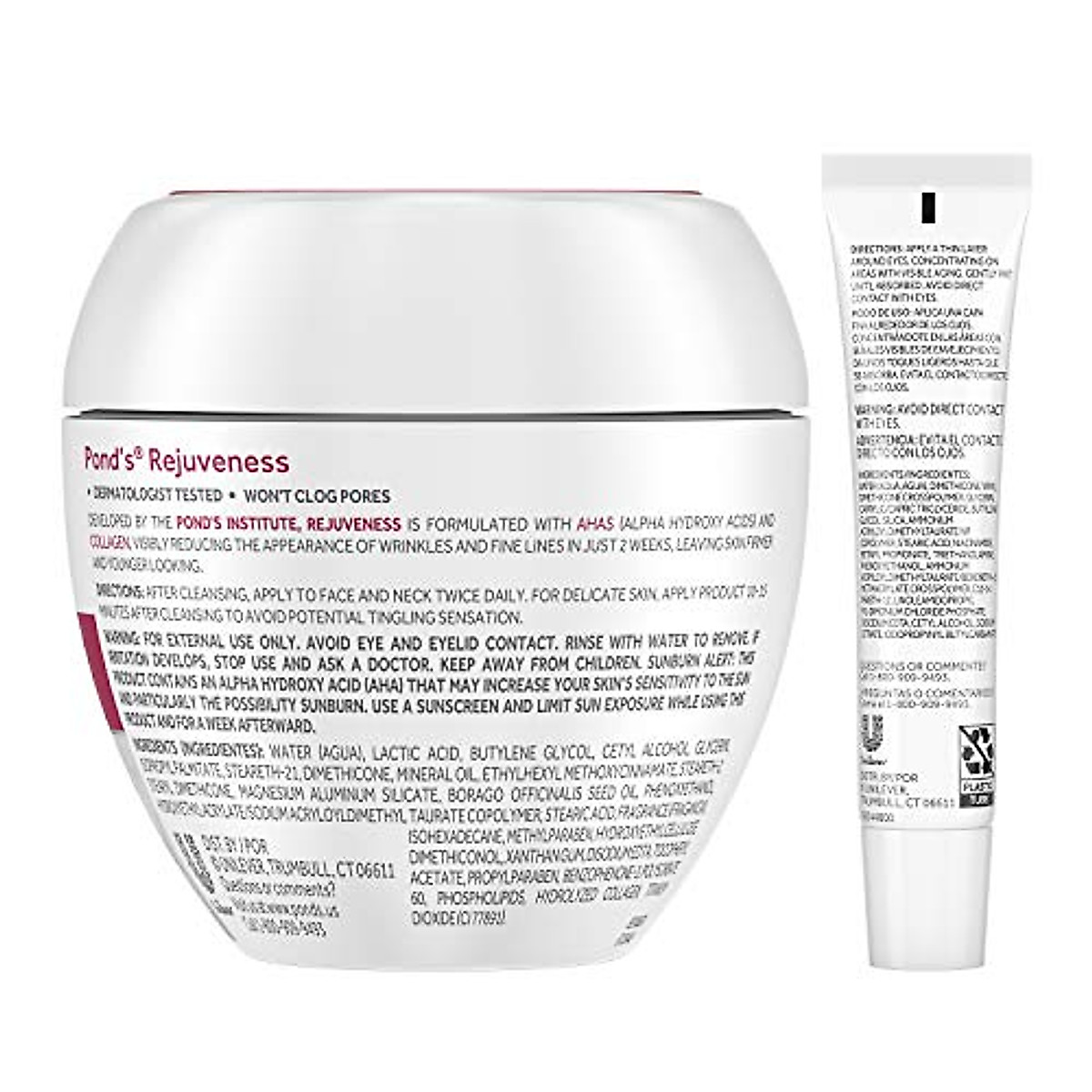 Pond's Anti-Wrinkle Cream and Eye Cream Anti-Aging Face Moisturizer Rejuveness With Vitamin B3 and Retinol Complex, 7 Ounce (Pack of 2)