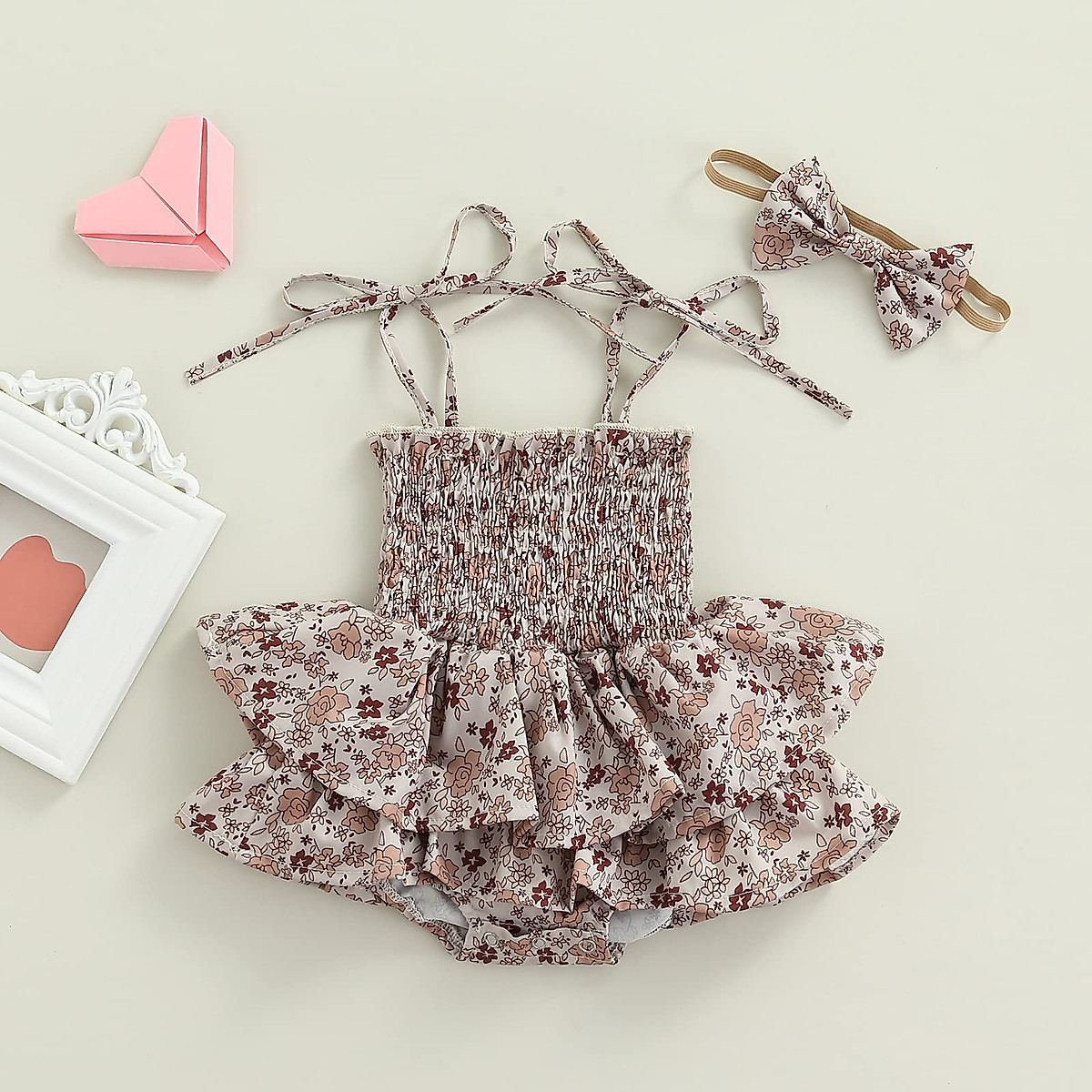 MA&BABY 0-6Y Summer Family Matching Outfits Sisters Romper Dress Sleeveless Cute Floral Print Outfits Sets