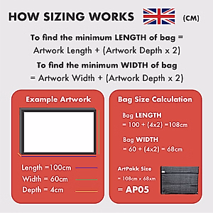 ARTPAKK Art Bags (AP03-28" x 36 1/2") - Strong • Shock-Absorbent • Reusable • Non-Toxic • Waterproof • Acid-Free Lining - Long-Term Art Storage + Shipping + Protection Solution (Colour May Vary)