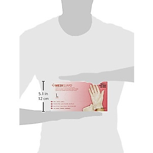 Medline MediGuard Vinyl Exam Gloves, 150 Count, Large, Powder Free, Disposable, Not Made with Natural Rubber Latex, All-purpose Medical Tasks