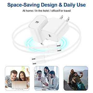 20W iPad Pro Fast Charger and 10ft USB C to C Charging Cable Cord Long for 2022/2021/2020/2018 iPad Pro 12.9/11/10.9 inch 5/4/3/2/1th Generation,iPad Air 5/4th,iPad Mini 6 Gen,iPad Wall Charger Block