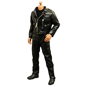 HiPlay 1/6 Scale Male Figure Doll Clothes, Handmade Imitation Leather Biker Costume, Combat Style Outfit for 12 inch Action FigureDC050