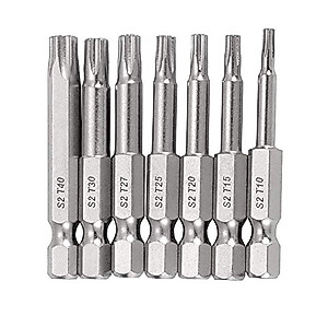 Bestgle 14pcs 1/4 Inch Hex Shank Torx Star 5 Point Screwdriver Bits T10-T40 Magnetic Security Tamper Proof Torx Head Screw Driver Bit Set, 50mm Length(Set of 2)