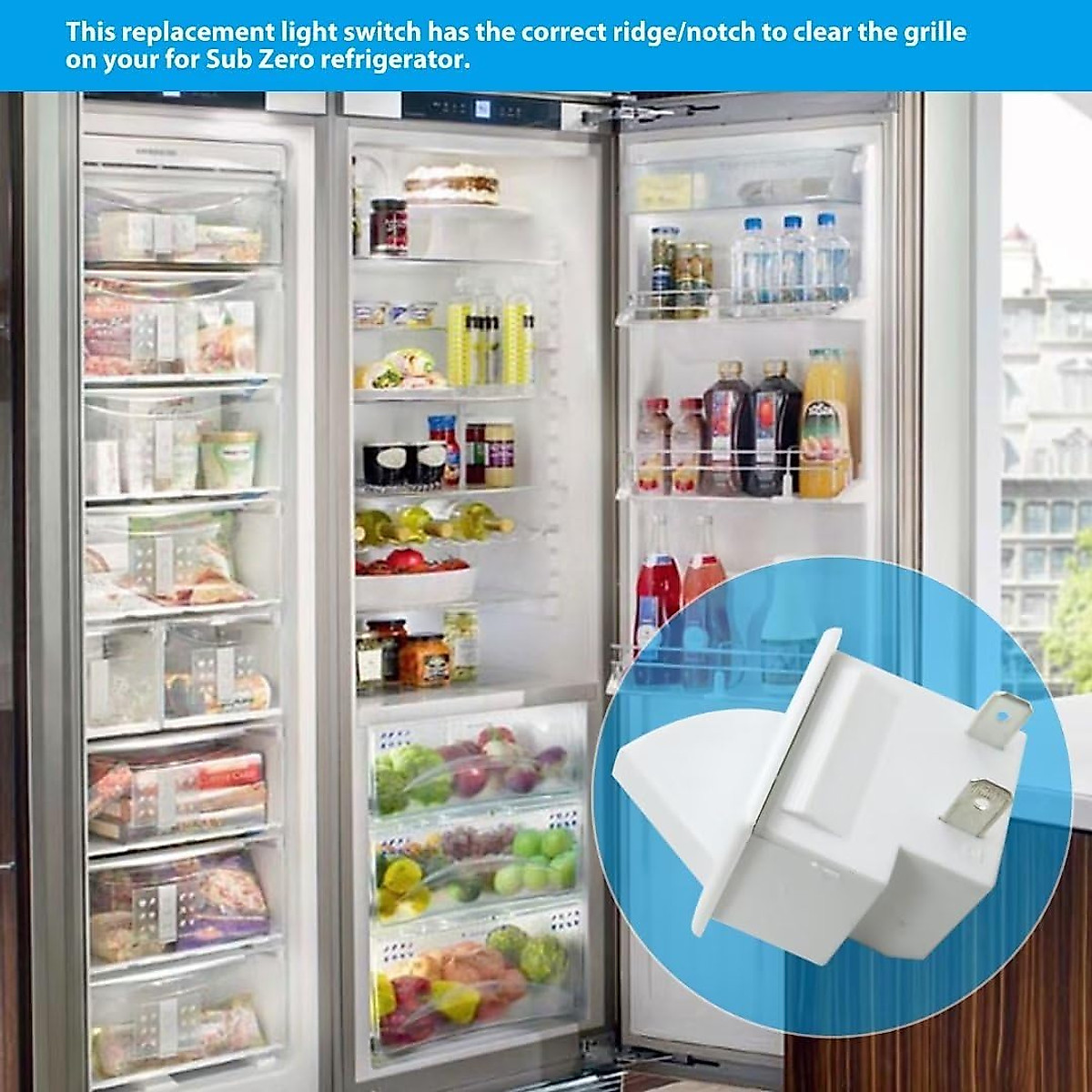 APS7014646 2Pcs Refrigerator Door Light Switch Replacement for Sub Zero