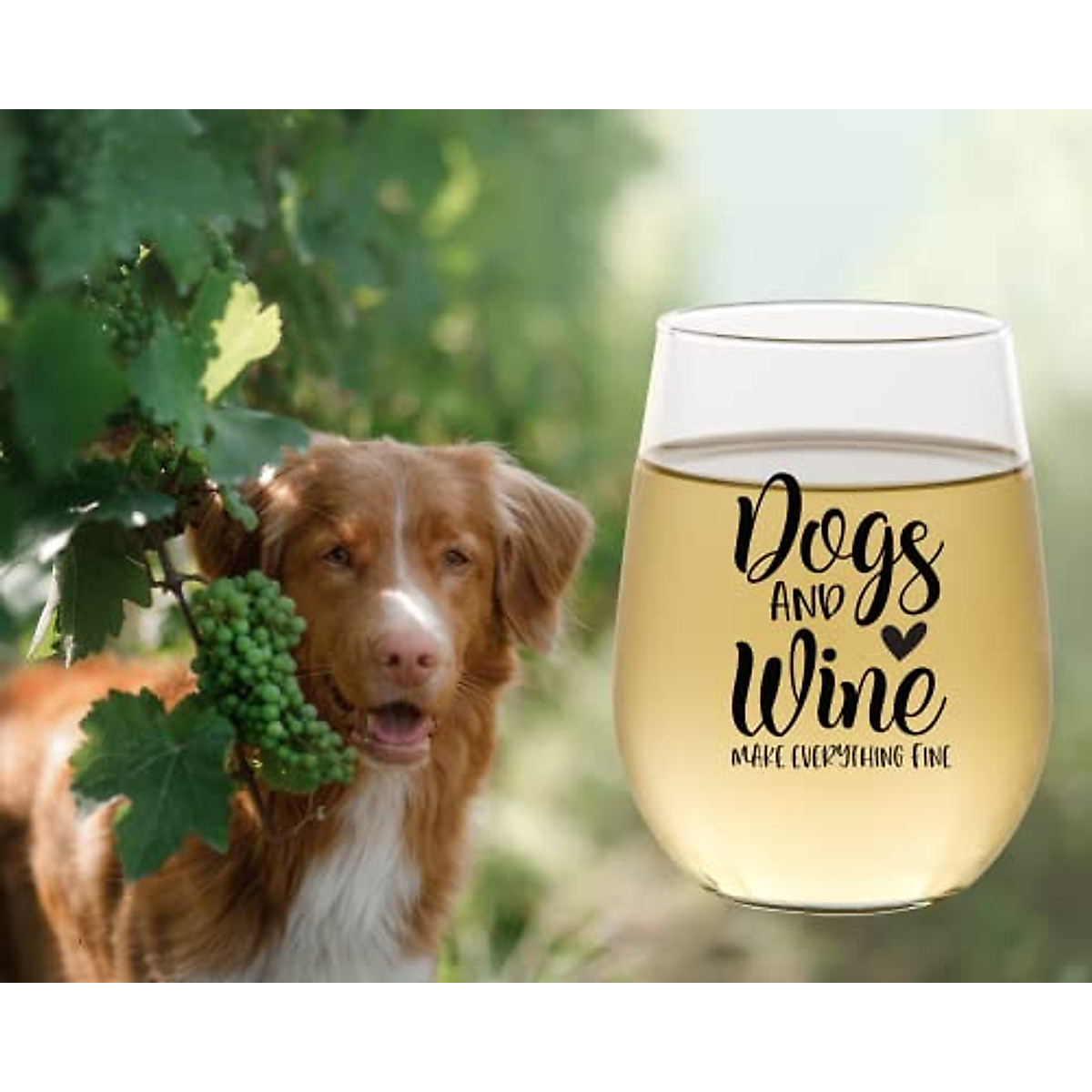 COOL AF Dog Mom Gifts For Women - Funny Dog Mom Gift Wine Glass - 15oz Wine Glass For Dog Lovers