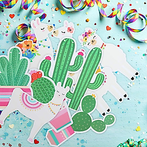 Boao 3 Pcs Llama Party Supplies Llama Cactus Banner Garland Llama Party Decoration Cactus Banner for Mexican Fiesta Llama Themed Birthday Graduation Cinco de Mayo Hawaiian Party Supplies