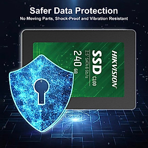 Hikvision SSD C100 240G SATA 2.5" 6G/S Internal Solid State Drive, Read Speed up to 550MB/sec, Compatible with Laptop and PC Desktops(Black)