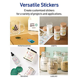 Avery Printable Sticker Paper, Glossy Clear, 8.5" x 11", Laser & Inkjet Printers, 7 Sheets (4397)