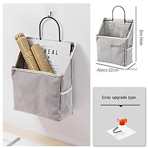 xinzhilei@Wall Hanging Storage Bag, Waterproof Over The Door Closet Organizer Hanging Pocket Linen Cotton Organizer Box Containers for Bedroom, Bathroom (Grey)